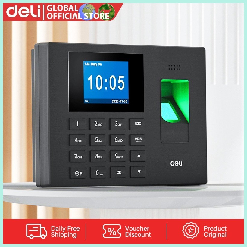 Deli Fingerprint Biometric Machine 2.4'TFT Screen Biometric Fingerprint ...