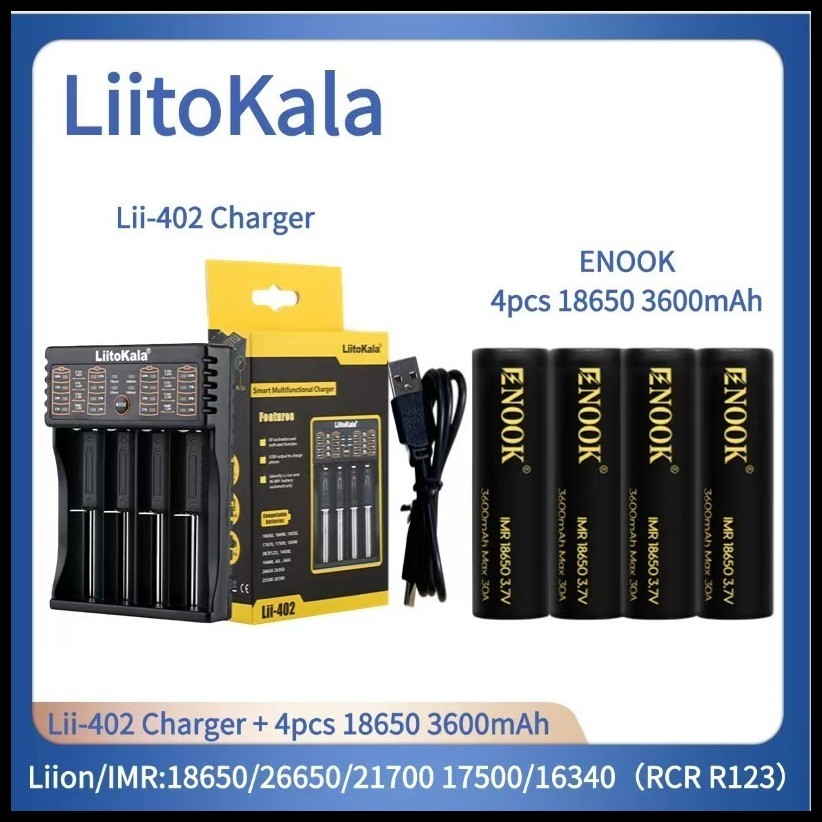 Enook 18650 Rechargeable Battery 3600mAh 35A 3.7V Lithium Security Code ...