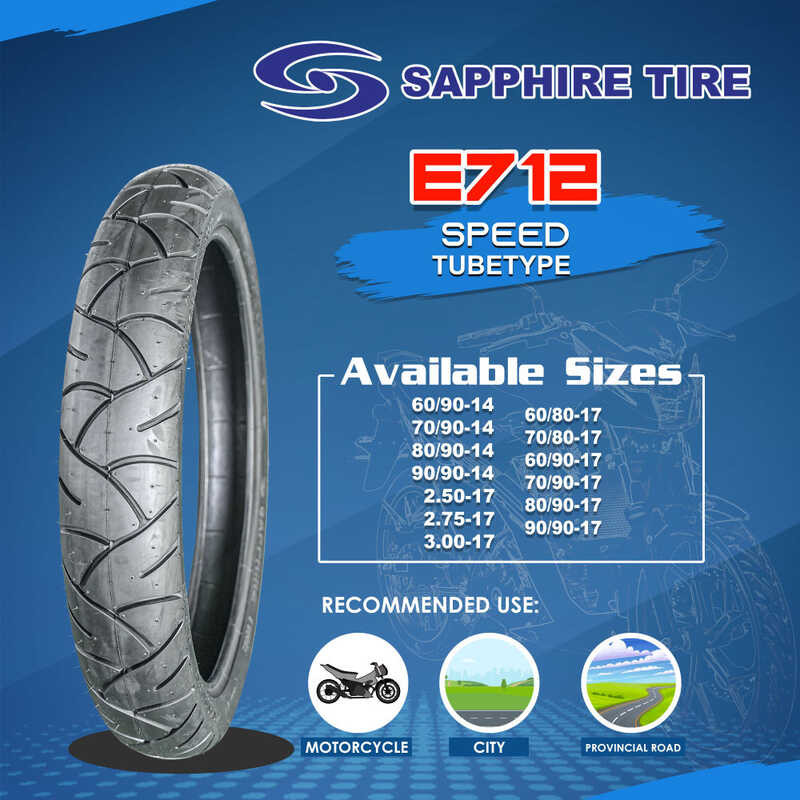 SAPPHIRE TIRE E712 ON ROAD SPEED TIRE MOTOR TUBE TYPE TIRE SIZE 14, 17 ...
