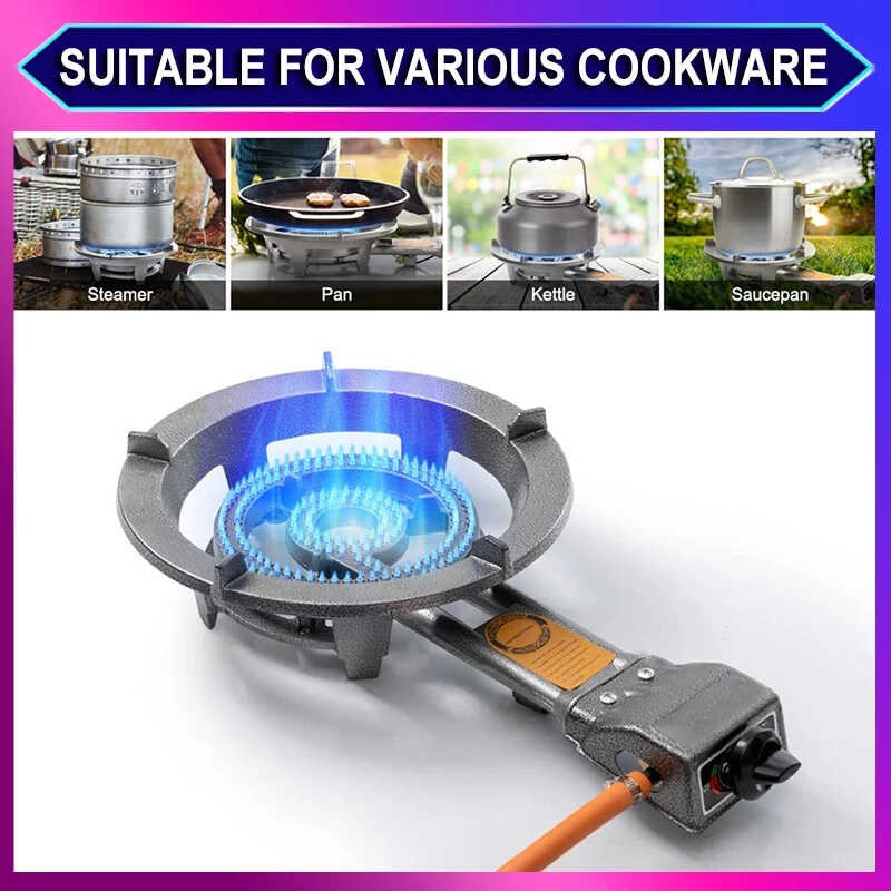 Heavy Duty Gas Thicken Cast Iron Automatic Ignition Burner Stove Single ...