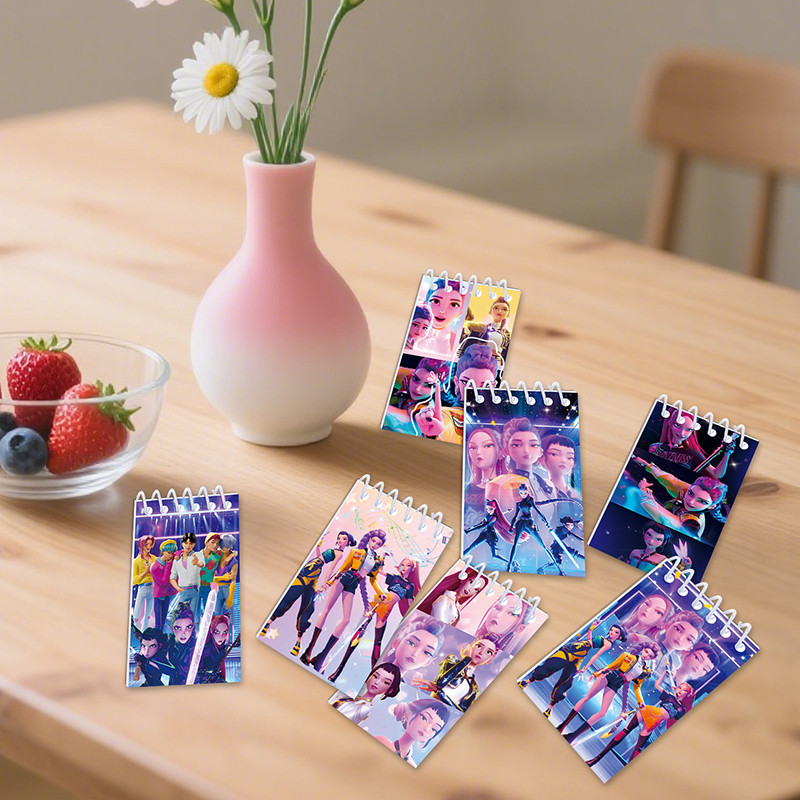 K-Pop Huntrix Portable Coil Notebooks Demon Hunters Mini Notepads ...