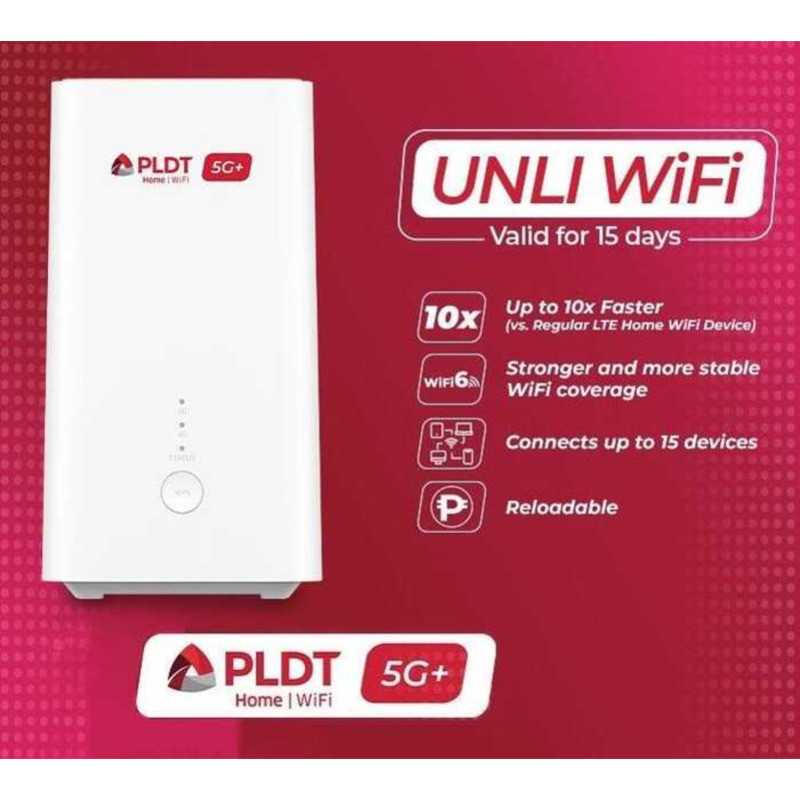 PLDT Home Wifi PREPAID 5G+ H155-382 Free! UNLI For 15 Days 72C | Shopee ...