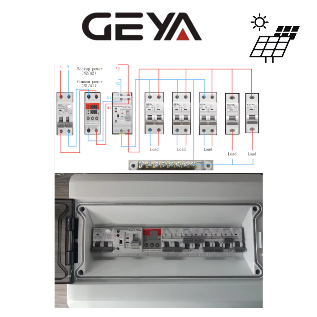 ATS GEYA G2R-63 Automatic Transfer Switch Very Fast Switching Din Rail Dual Power 63A 220V 380V ...
