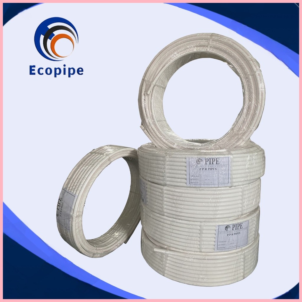 Ecopipe Heavy Duty PPR Pipe 25 / 50 / 100 Meters Per Roll PN20 1/2 20mm ...