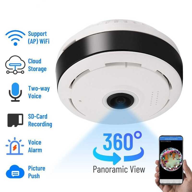 V380 Wifi 1080P Security 360° Panoramic Fisheye IP Night Vision CCTV ...