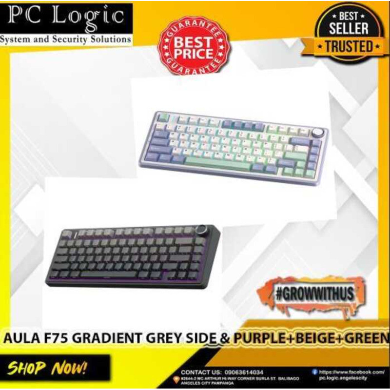 AULA F75 Purple+Beige+Green/Gradient GREY REAPER SWITCH MECHANICAL ...