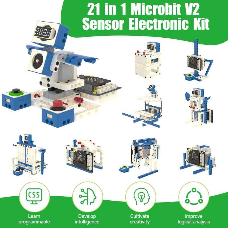 W Microbit V2 Sensor Module Kit For Kids Coding STEM Eduion Port ...