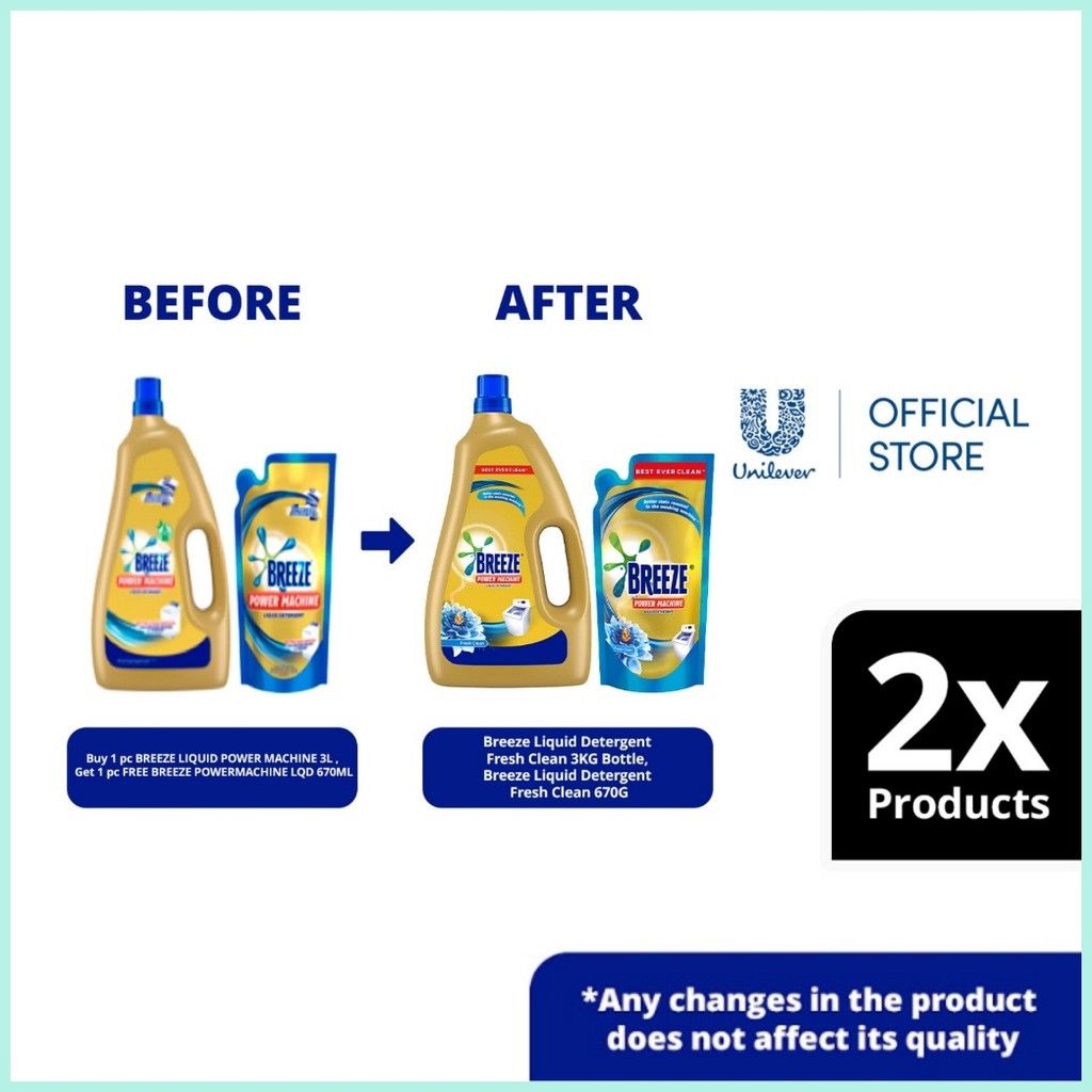 Breeze Liquid Detergent Power Machine Fresh Clean 1KG, Breeze Liquid ...