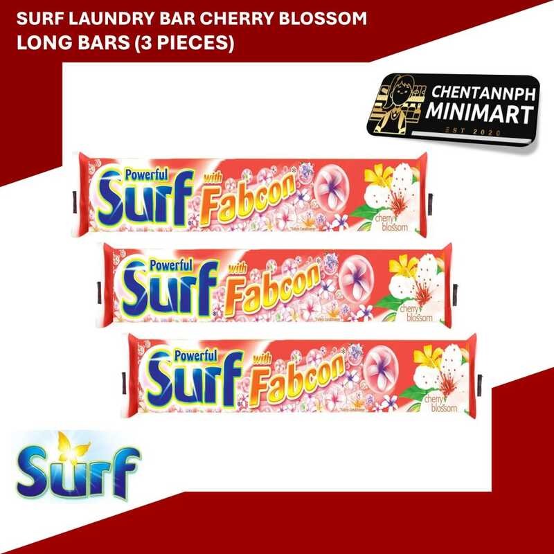Surf W/ Fabcon Cherry Blossom Detergent Laundry Bar Soap Long Bars - 3 ...