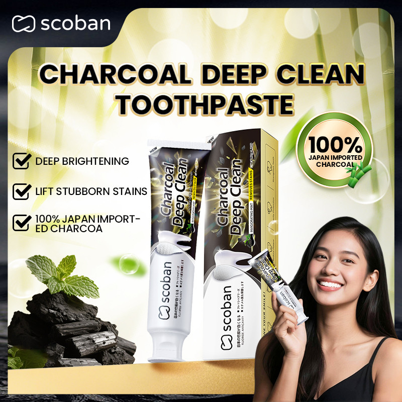 【Double Whitening&Deep Clean Bundle】Scoban Purple Toothpaste+Charcoal ...