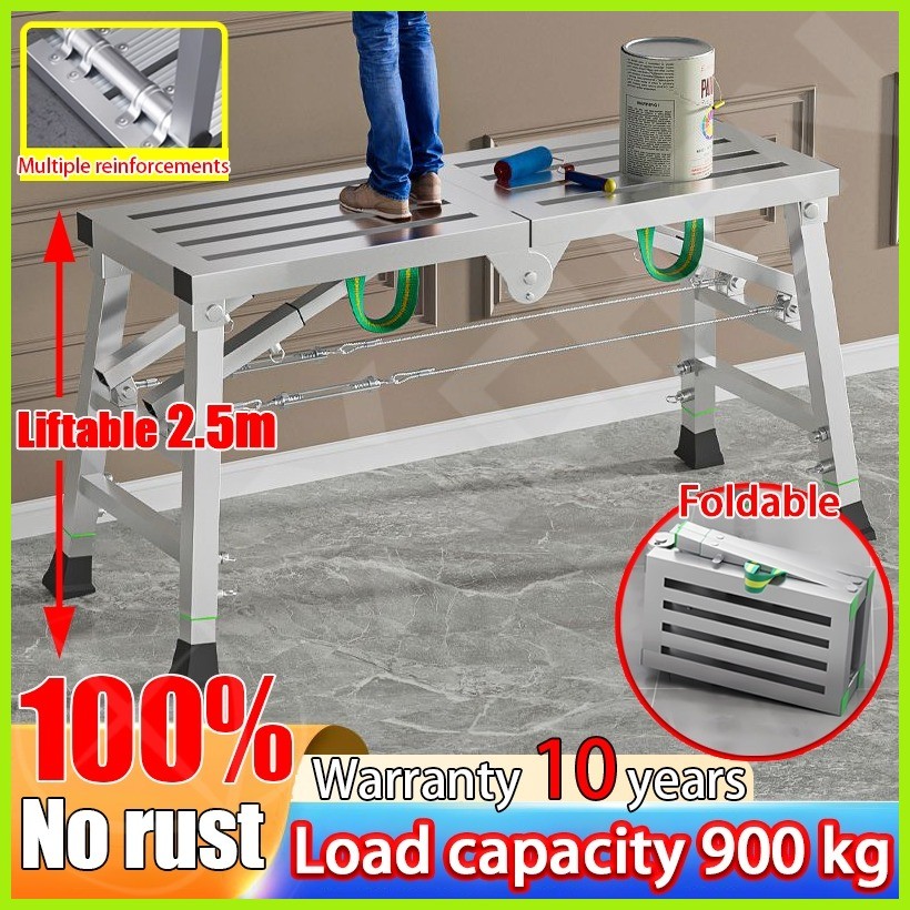 【10-year warranty】Folding Ladder Platform, Portable Scaffolding, Mobile ...