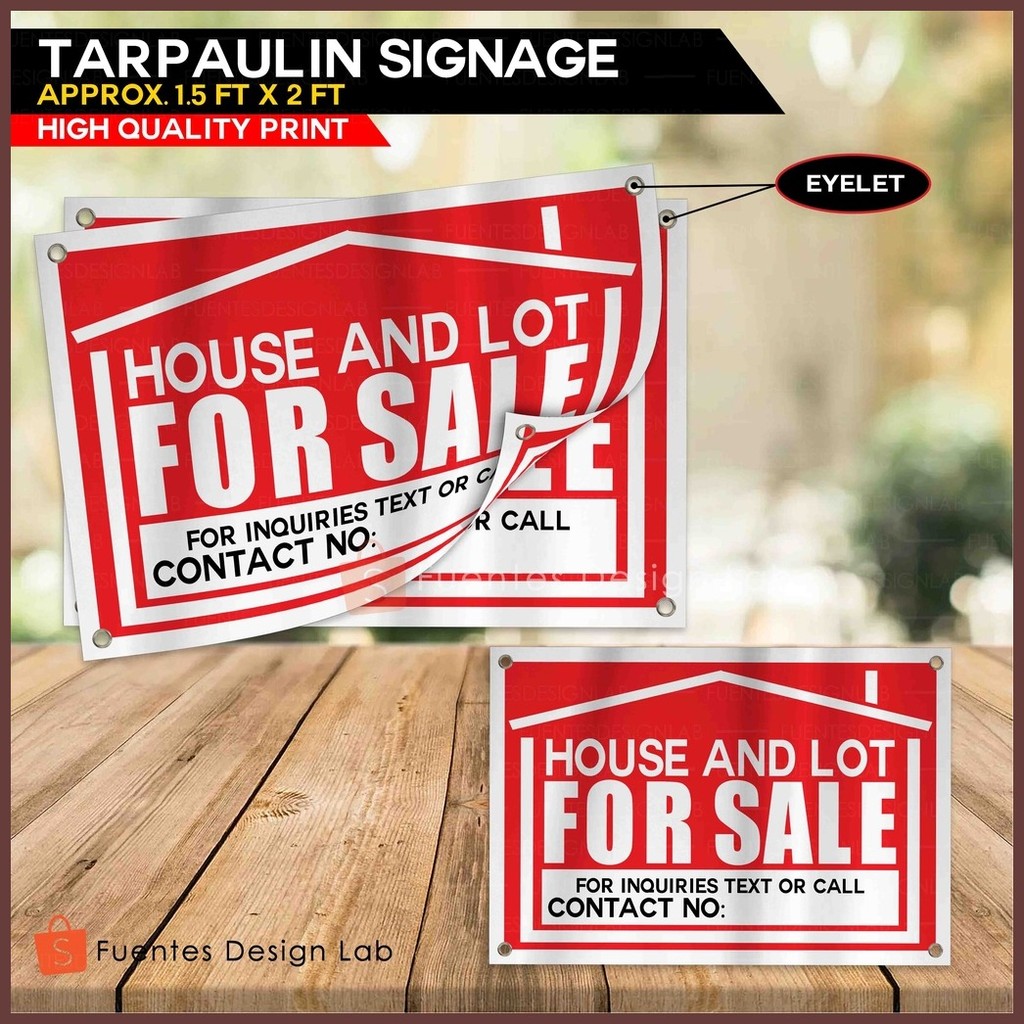 2pcs House and Lot For Sale Signage | House and Lot For Sale Tarpaulin ...