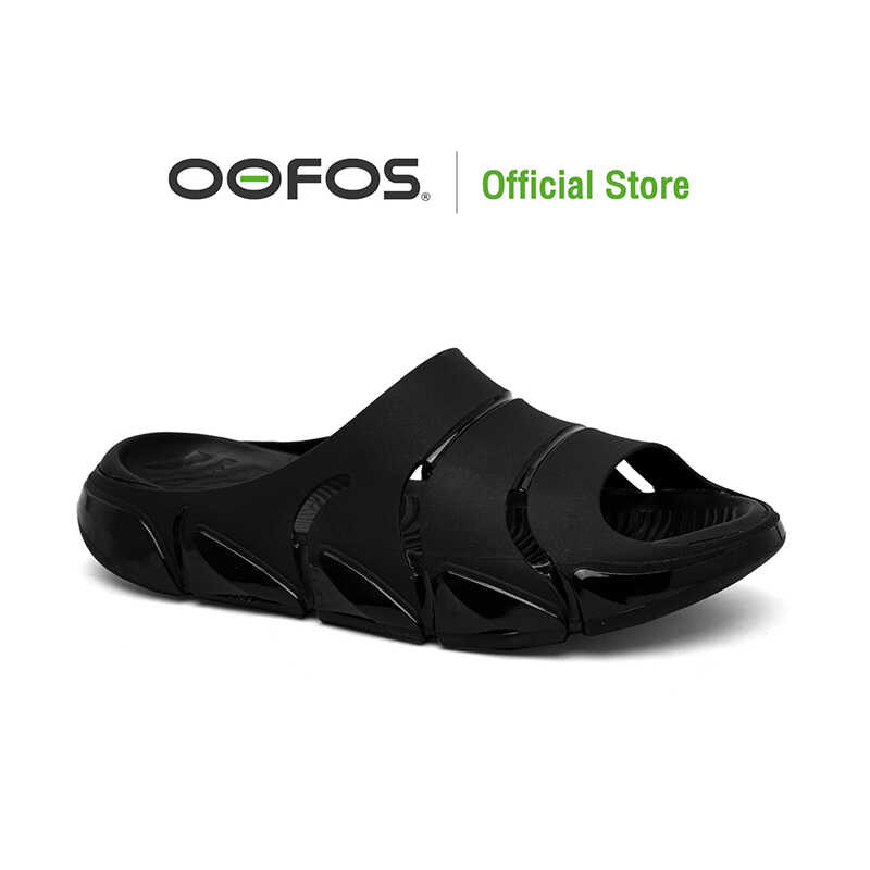 OOFOS Slippers Ooahh Matte Black Sport Flex Recovery Shoes - Of3369 ...