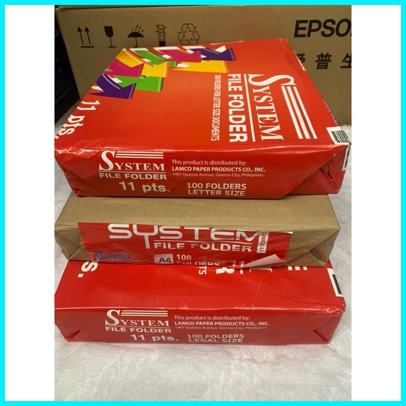 SYSTEM FILE FOLDER avail in Short/A4/Long (100pcs/ream) | Shopee ...
