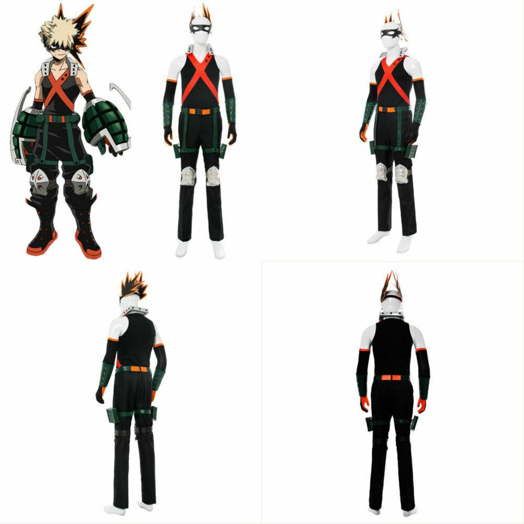 Cosplay Bakugou Katsuki Outfit With Protective Gear And Headgear For ...