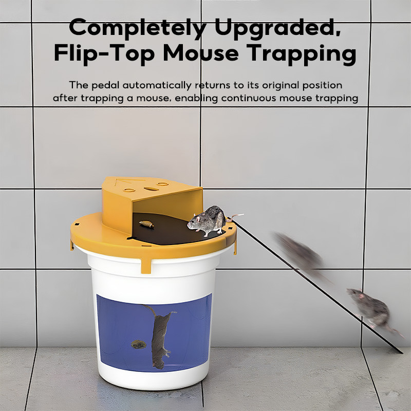 New Flip Mouse Trap Reusable Smart Flip Rat Trap Slide Bucket Lid ...