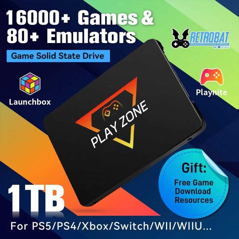 Yy Portable Retro SSD Playzone 1Tb Launchbox/Playnite/Retrobat Emulator ...