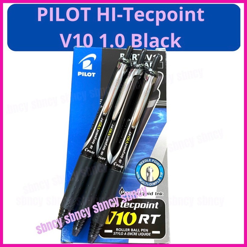 Pilot Hi-Tecpoint V10 RT 1.0 Retractable Black Ink Sign Pen / V10RT ...