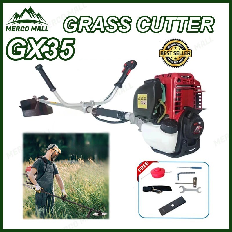 GX35-Lawn Mower 58CC 1500W Powerful Cordless Grass Cutter 4 Stroke ...