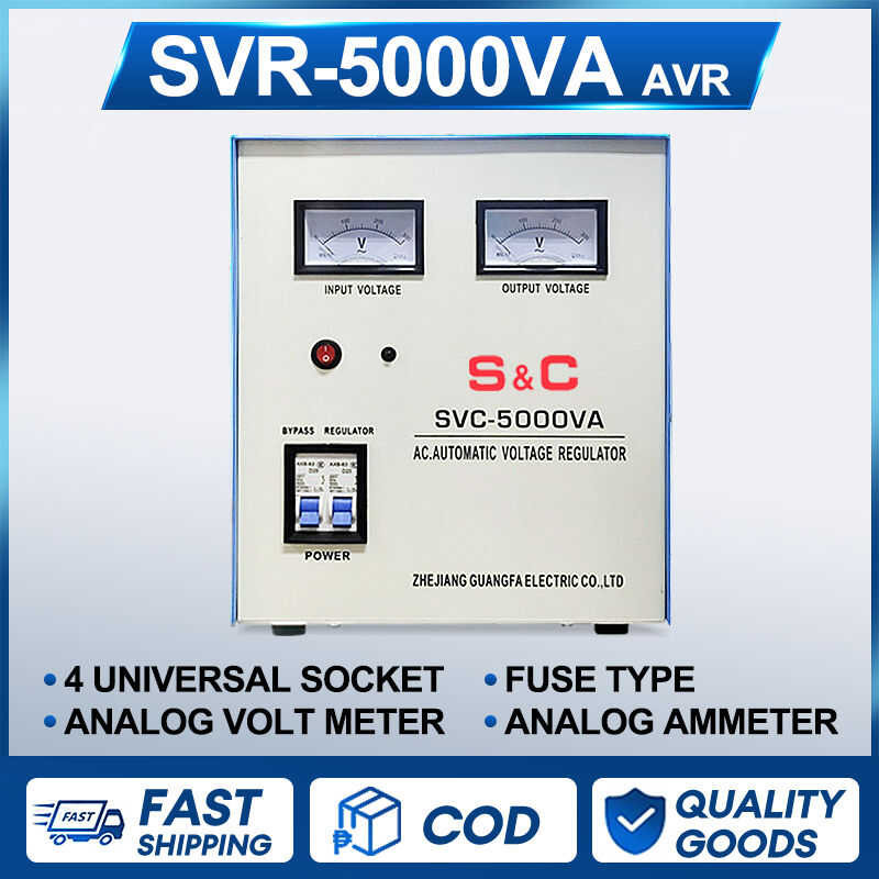 S&C Automatic Voltage Regulator Avr/Svr 5000 VA Servo Motor Type 5Kva AVR Time Delay Power 367 ...