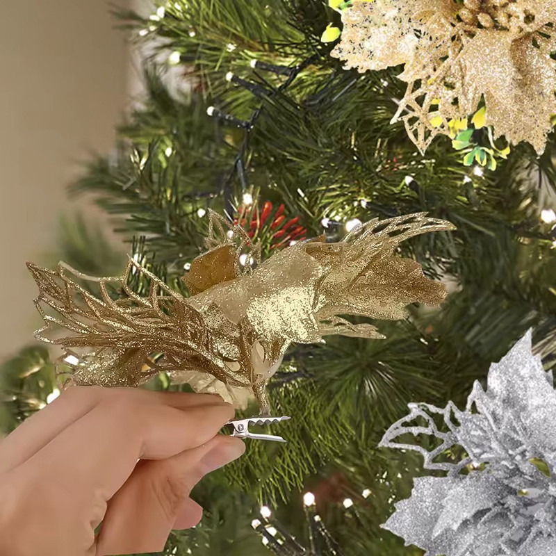 Mini Christmas Tree Ornament Clips - Xmas Flower Fixed Clamps - DIY ...