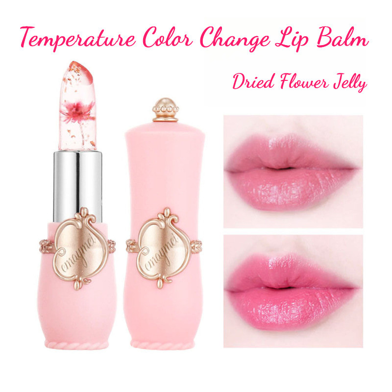 Temperature Color Change Lip Balm Dried Flower Jelly Lipstick ...