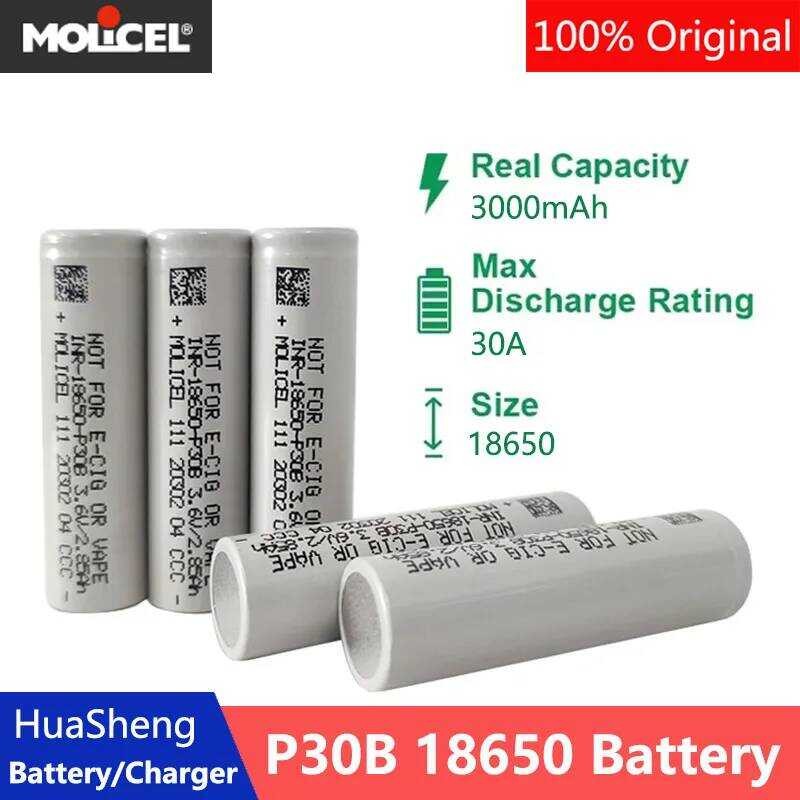 6 Original 1 A-Grade Molicel P30b INR 18650 Battery 3000Mah CDR 30A 3 ...