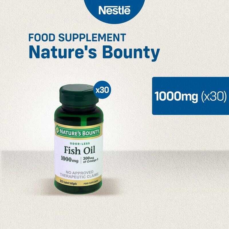 Nature's BOUNTY FISH OIL Food Supplement 1000Mg X 30 Coated Softgels ...