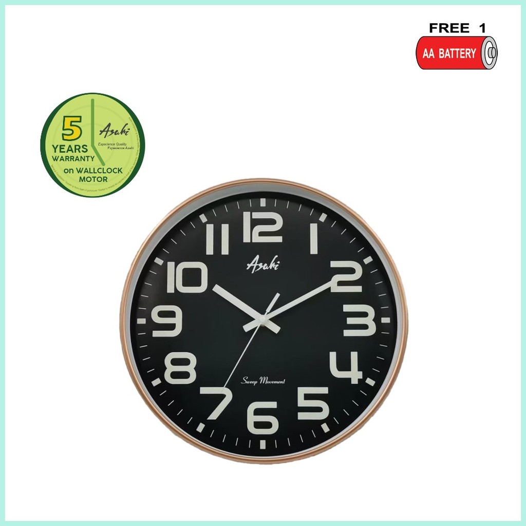 Asahi HC 5026 Round Wall Clock 13.5 Inches | Shopee Philippines
