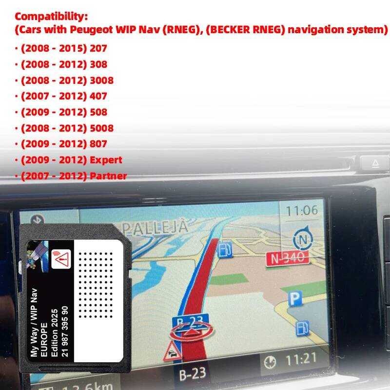 25 Update EU Morocco Maps GPS SD Card For Peugeot WIP Nav 207/308/3008/407/508/5008/807 Car ...