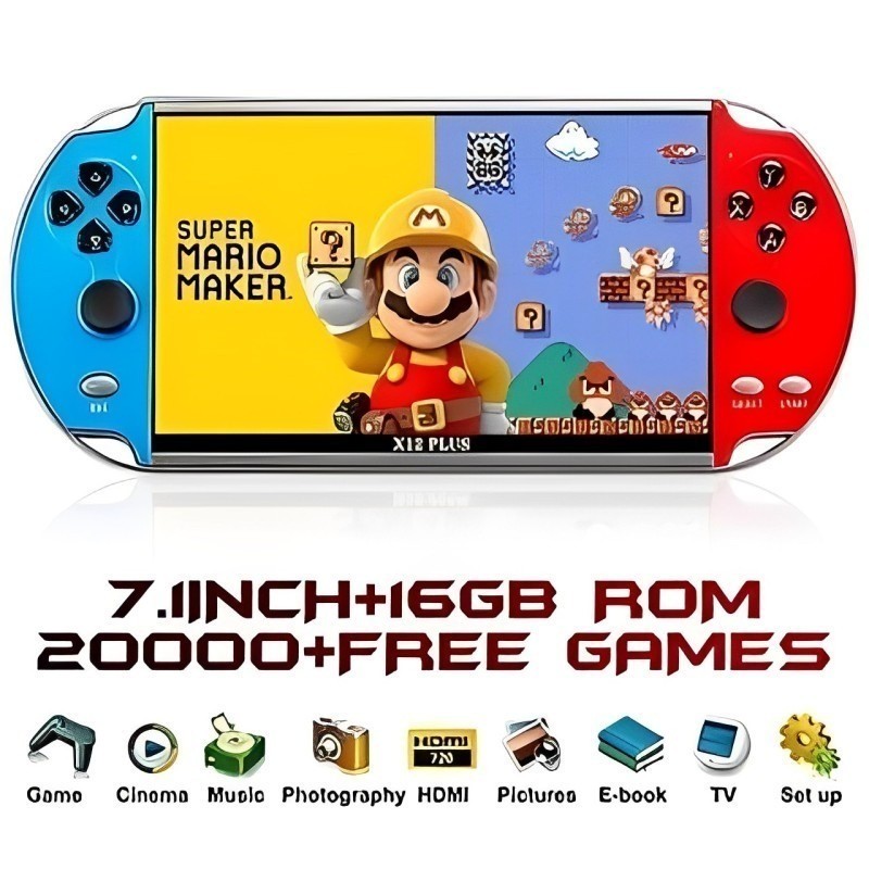 Psp X7/X12/X70 Handheld Game Console GameBoy 7-Inch HD Large Screen ...