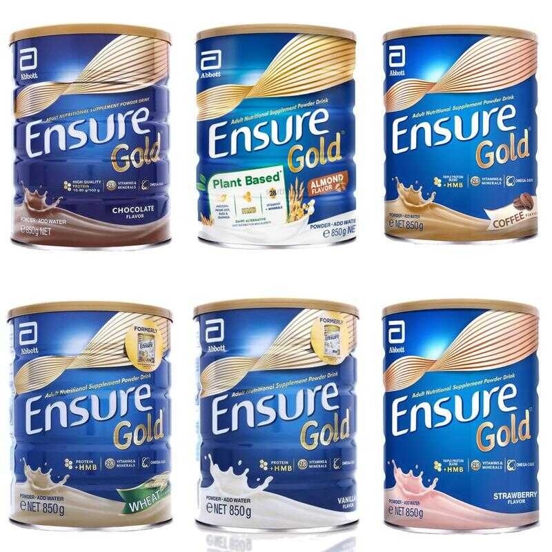 ENSURE GOLD 800G VANILLA CHOCOLATE COFFEE WHEAT ALMOND STRAWBERRY ...
