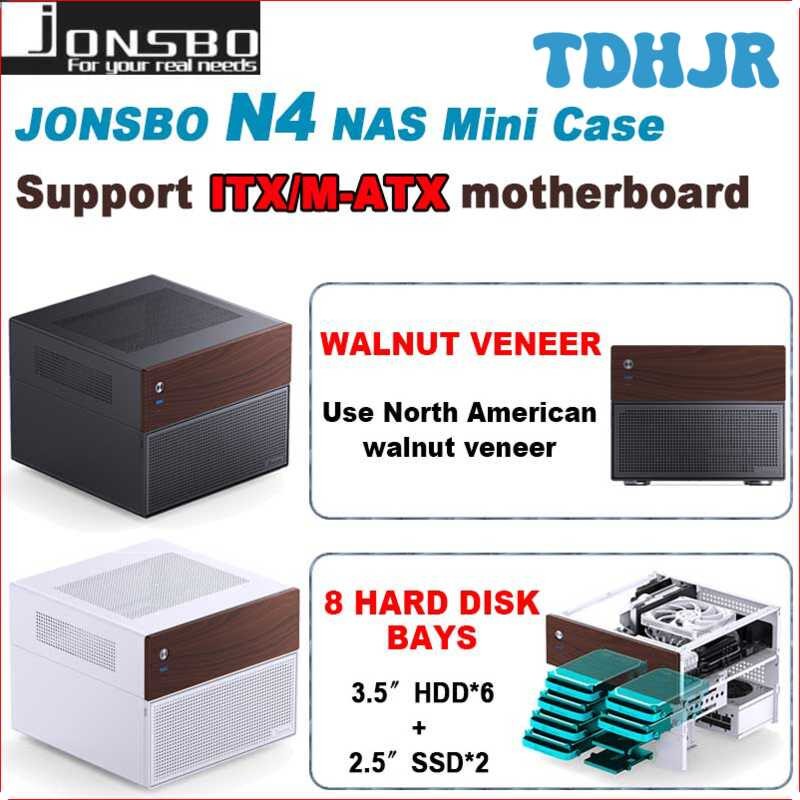 TDHJR JONSBO N4 Mini NAS Case M-Atx Motherboard Walnut Wood Trim ...