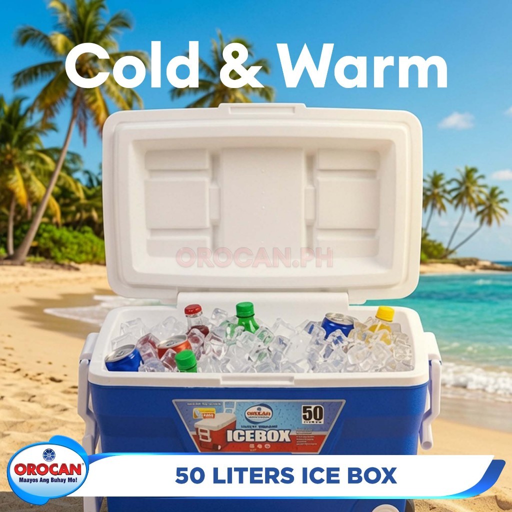 Orocan 50 Liters Insulated Ice Box with Wheels, Foldable handle & Free ...