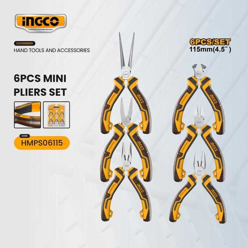Ingco 6Pcs Mini Pliers Set Hmps06115 (Iht) | Shopee Philippines