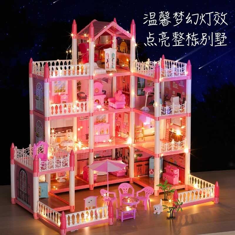 9F Compatible Barbie Doll Dream Mansion Villa Set Full Princess Castle ...