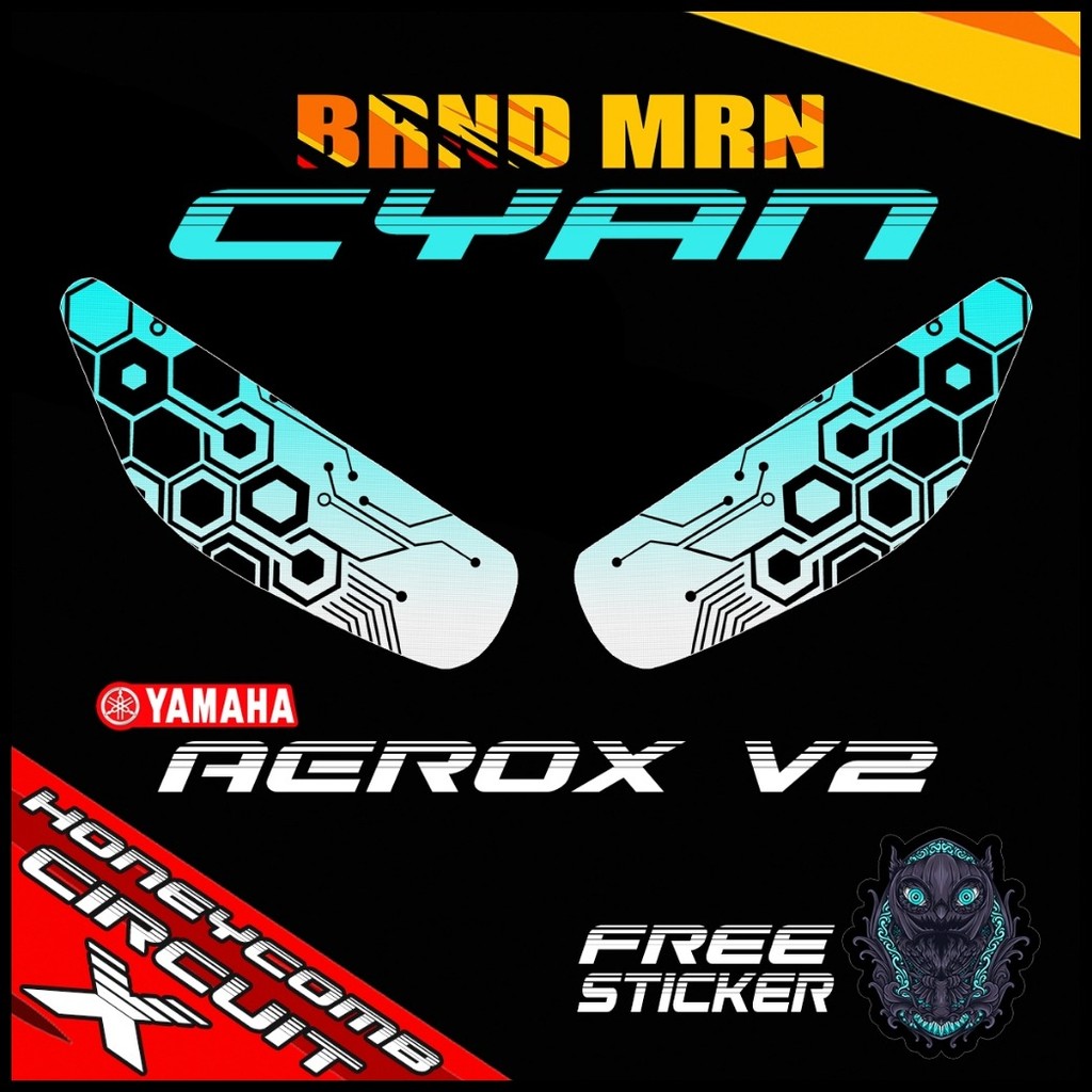 YAMAHA AEROX 155 V2 Headlight Honeycomb X Circuit Decal Sticker Tint ...
