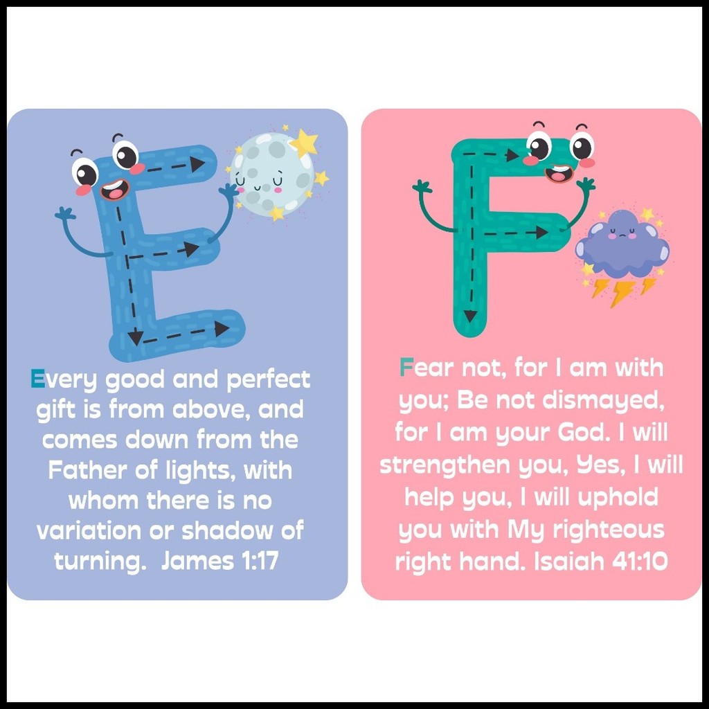 Alphabet memory Bible verse memorization with tracing letters (A-Z set ...