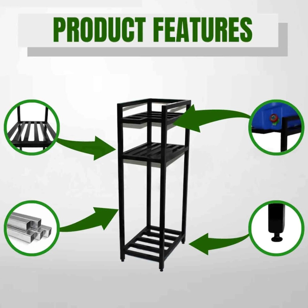 3Layer Water Container Rack Stand Rust-Resistant Water Gallon Rack ...