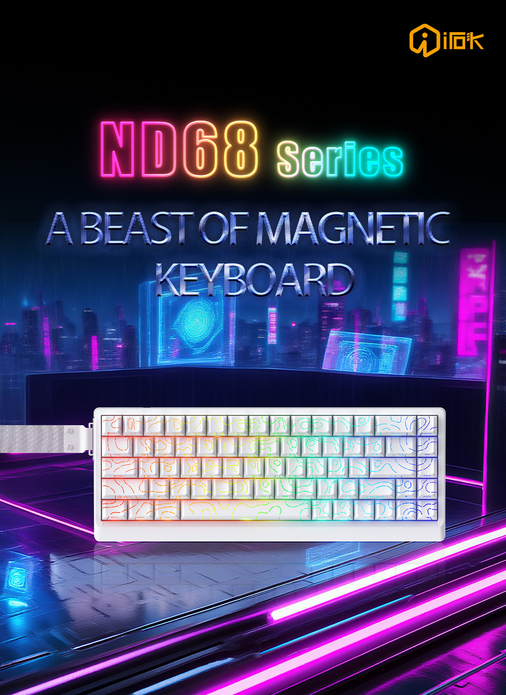 IROK ND68 Pro Magnetic Switch Mechanical Keyboard Rapid Trigger 8000HZ ...