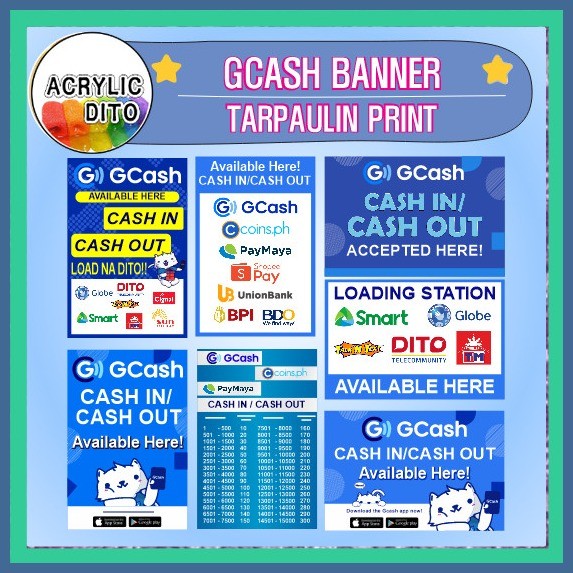 Gcash Banner Tarpaulin Paymaya Shopee Pay Cash-in Cash-out Smart Globe ...