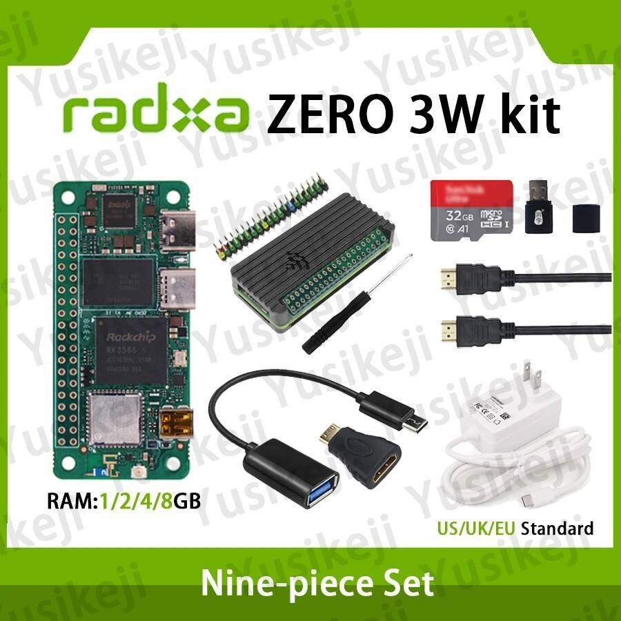 Radxa Zero 3w kit Board NO pin+Card Reader+HDMI cable+pin header+OTG Cable+Case+32G TF+HDMI ...