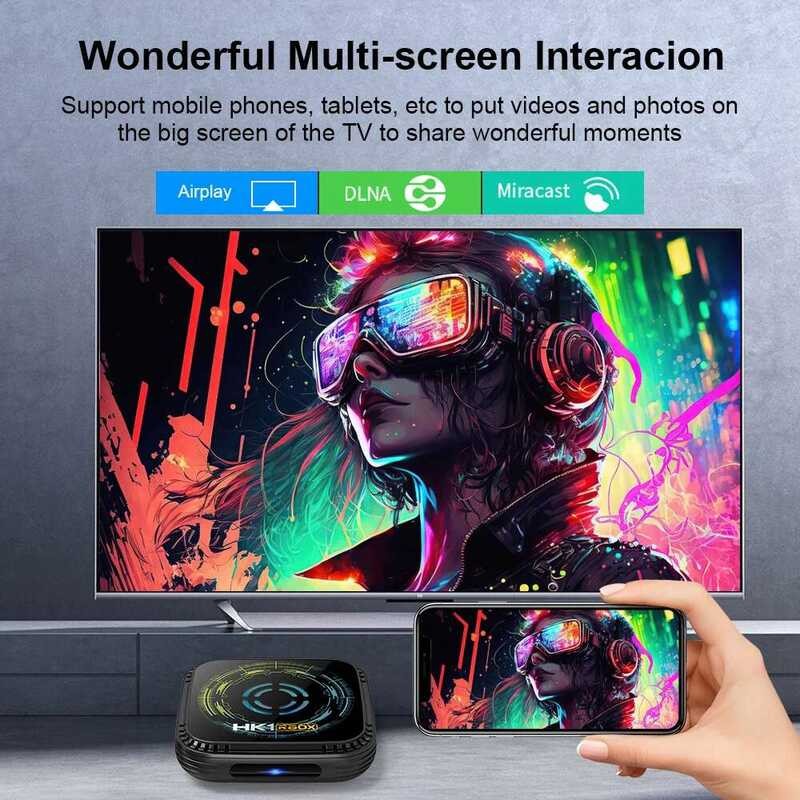 W 2025 NEW Hk1 RBOX H8x Android 14 Smart TV BOX With Cooling Fan ...