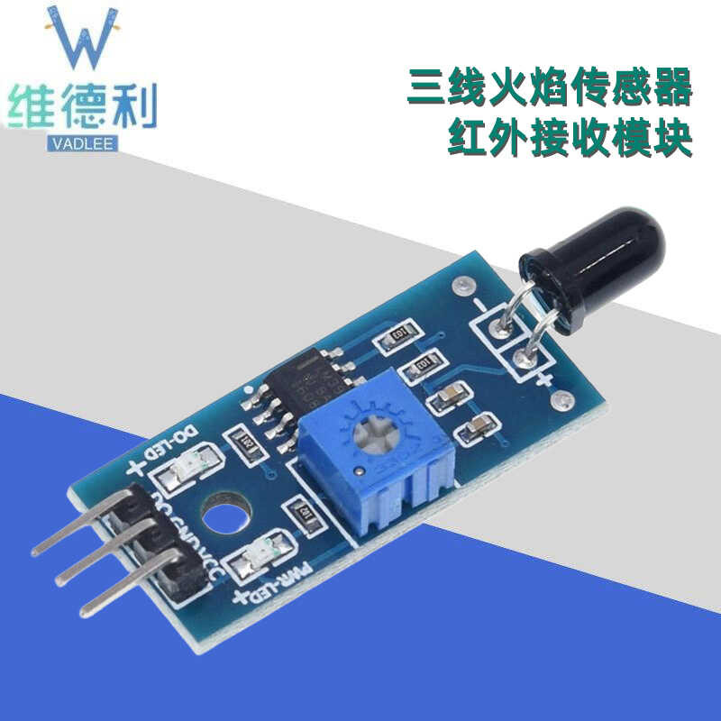 Three-Line Sensor Fire Source Module Infrared Receiver Flame Detection ...