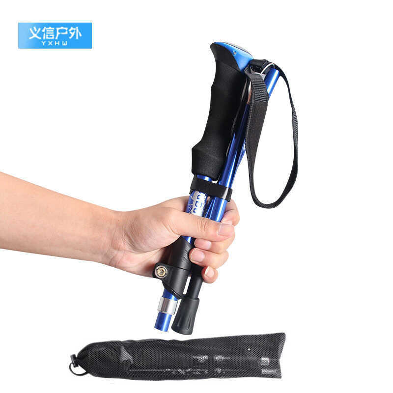 Five-Section Foldable Trekking Pole Aluminum Alloy Outdoor Straight ...
