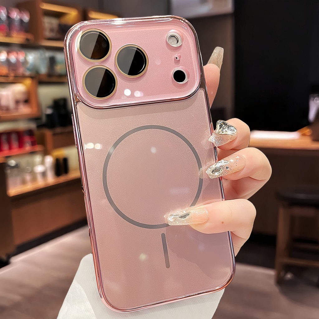 New ip17 Casing rose gold tempered glass case with lens protector for ...