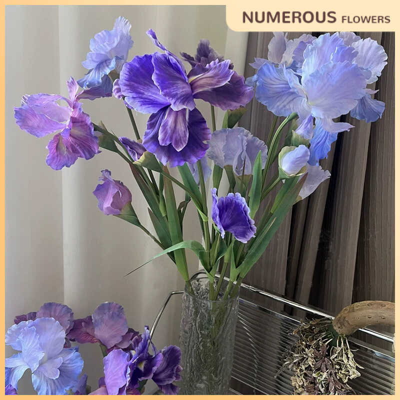 Iris Replica Blue Purple Flower Garden Home Decoration Art 405 | Shopee ...