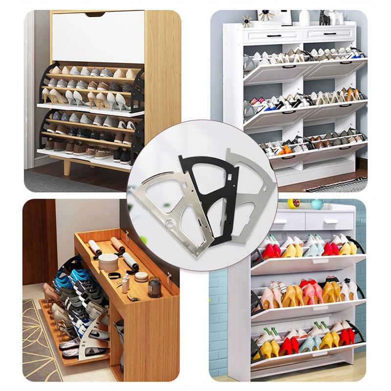 2Pcs/Set Shoe Cabinet Hinges Flip Plate Steel 304 Shoes Shelf Hinge ...