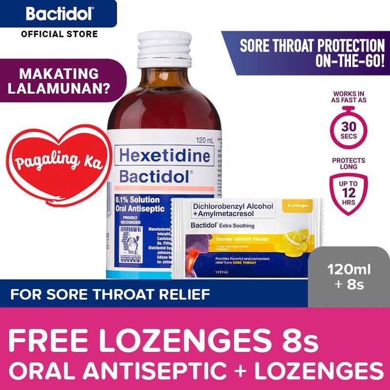 Bactidol Oral Antiseptic Gargle 120Ml + FREE Lozenge 8S : For Sore ...