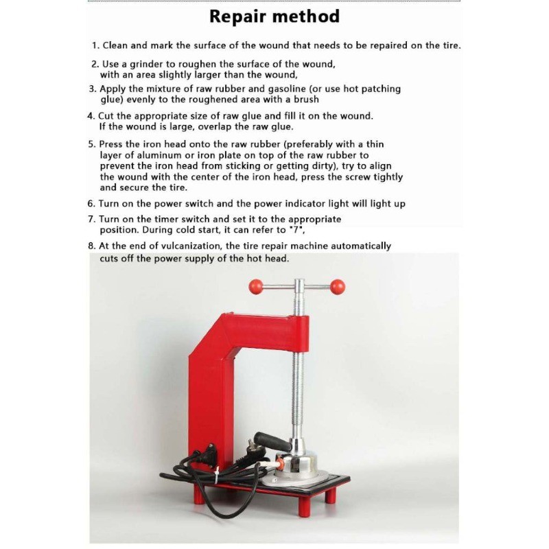 500W Automatic Vulcanizing Machine with Timer Tire Repair Machine ...